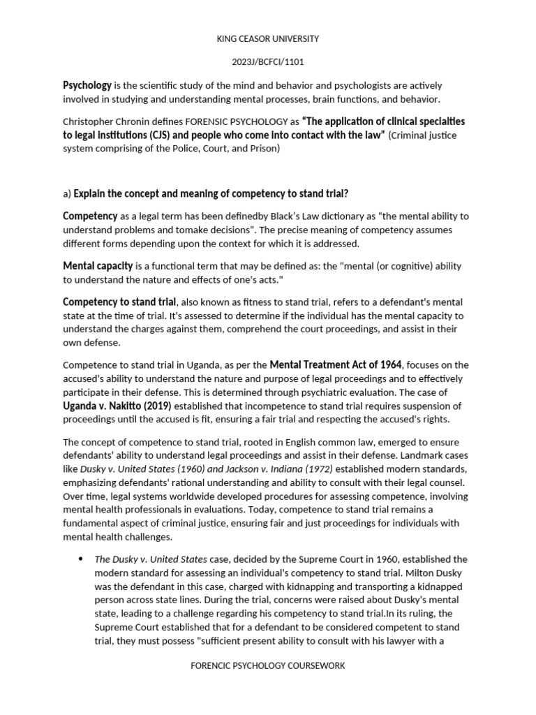 Sabiiti Agaba Michael 2023j-Bcfci-1101 CW Assignment | PDF | Competence ...