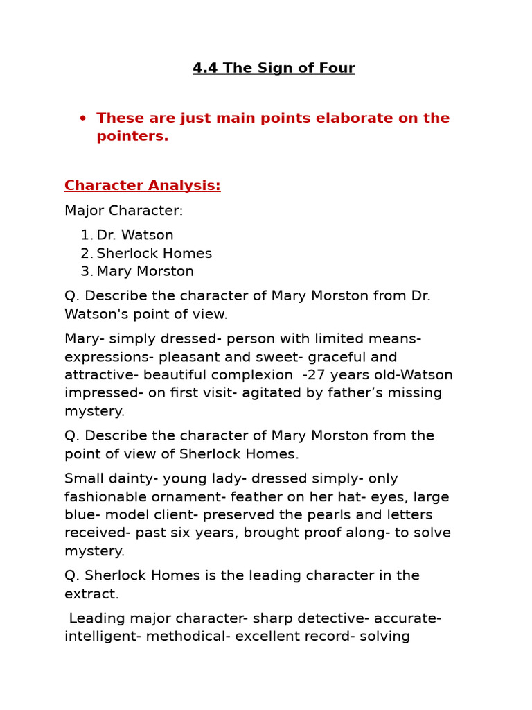 The Sign of Four English | PDF | Sherlock Holmes | Dr. Watson