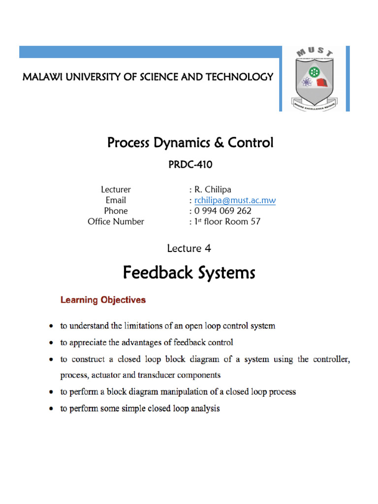 Lecture 4 - Feedback System | PDF