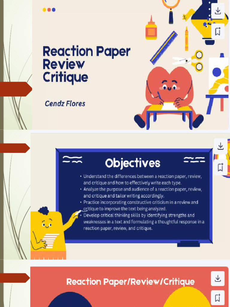 Reaction Review Critique Papers | PDF