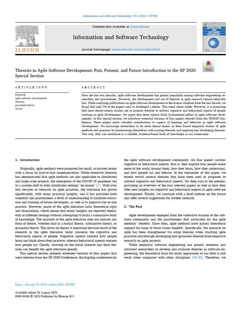 Agile_Thoeries | PDF | Agile Software Development | Theory