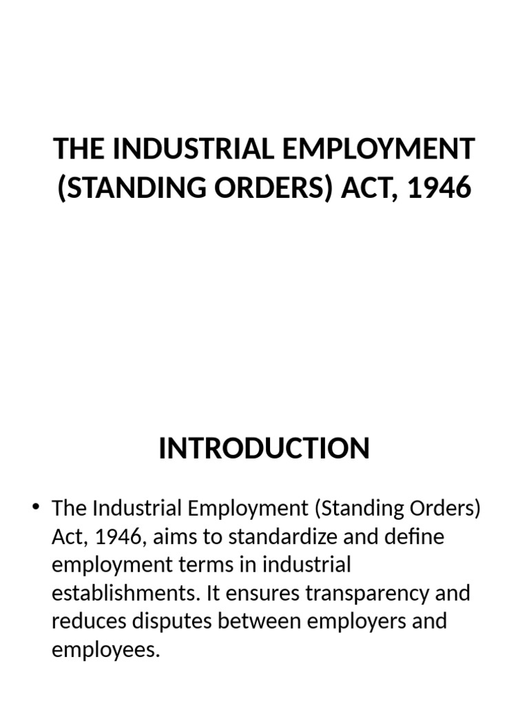 Industrial Employment Act 1946 | PDF | Employment | Standing (Law)