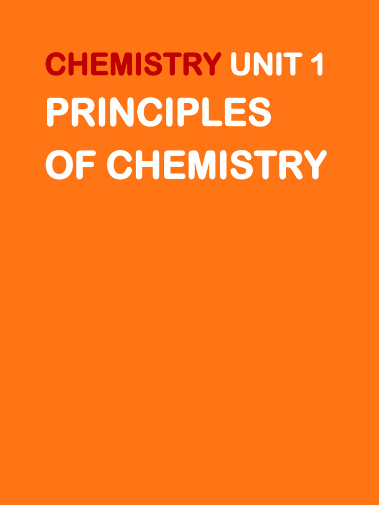 Chemistry Unit 1 Cover Page | PDF
