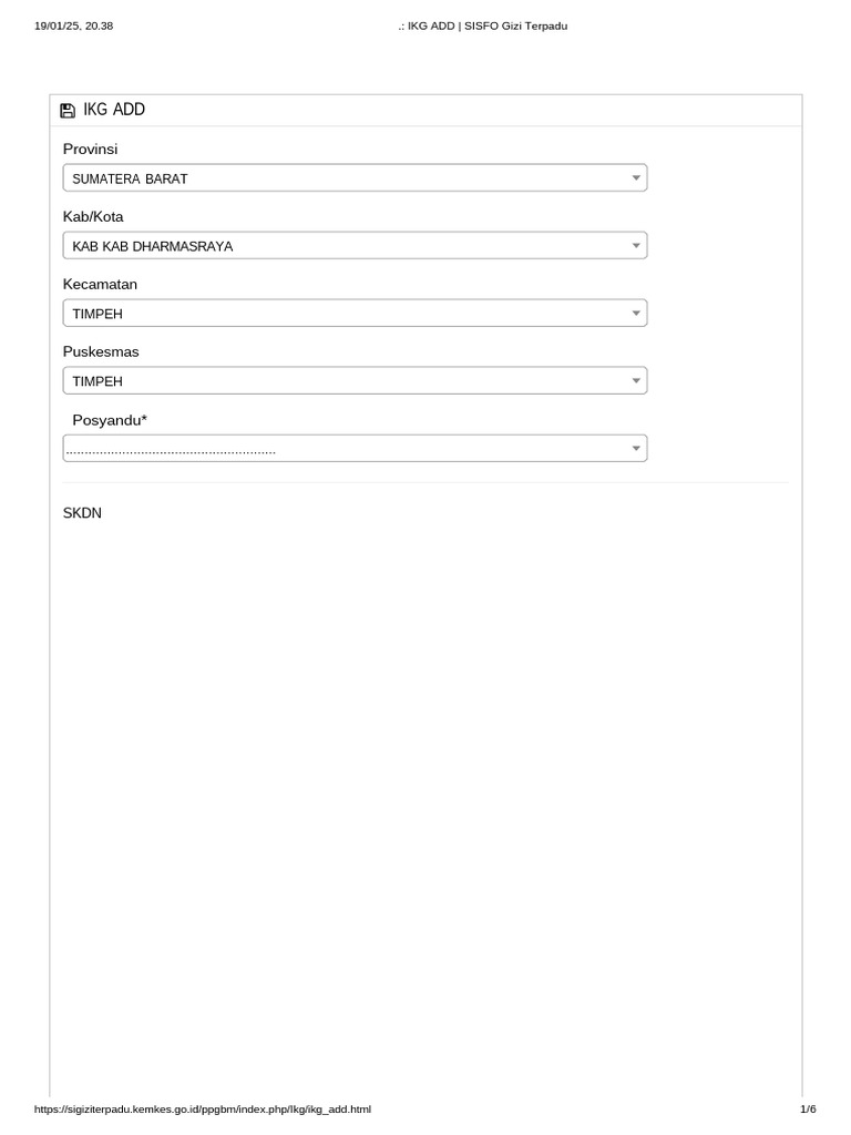 Form Laporan Gizi Eppgbm | PDF