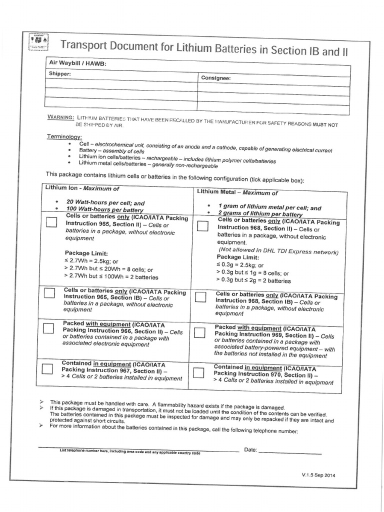 Batterie Lithium Template to Be Filled (006) | PDF