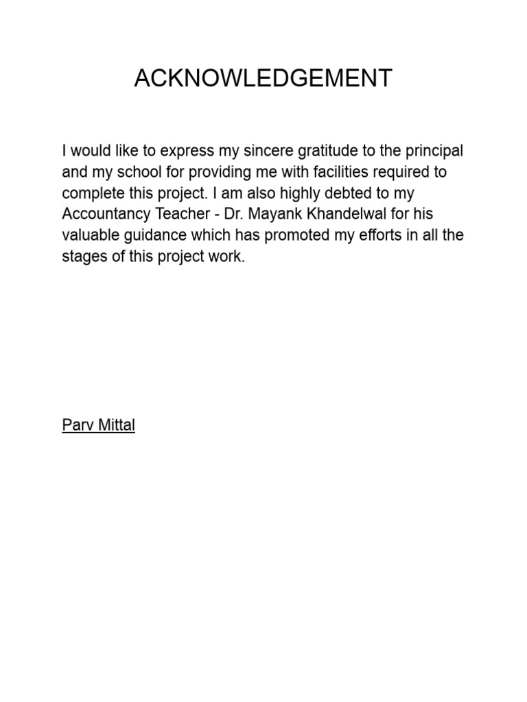 Acknowledgement Parv | PDF