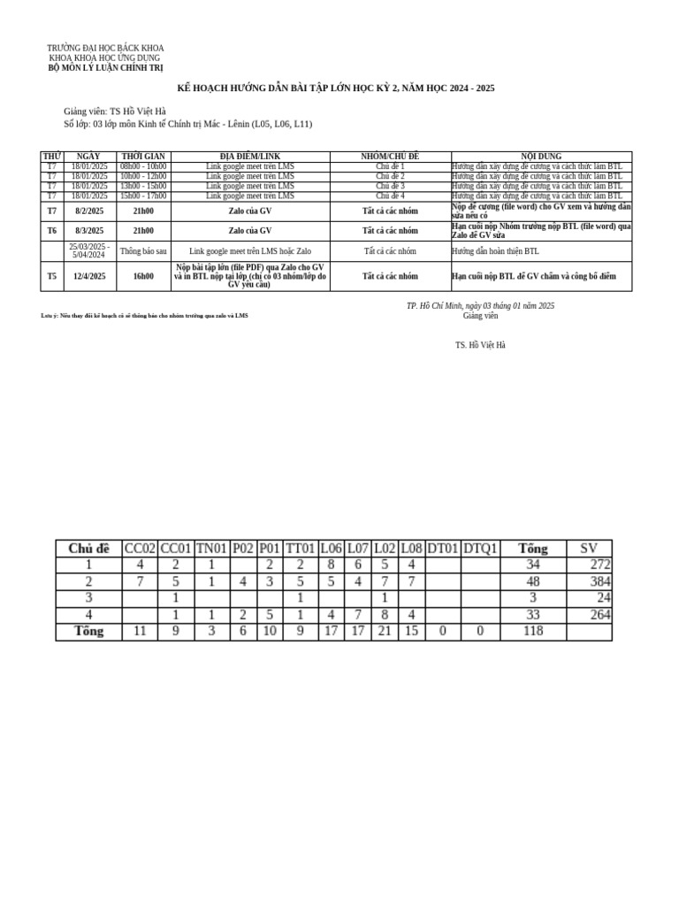 Bk241 - kế Hoạch Hd Btl | PDF