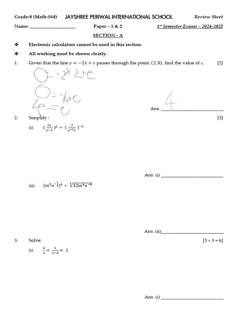 Grade-8-Math test | PDF | Inequality (Mathematics) | Interest