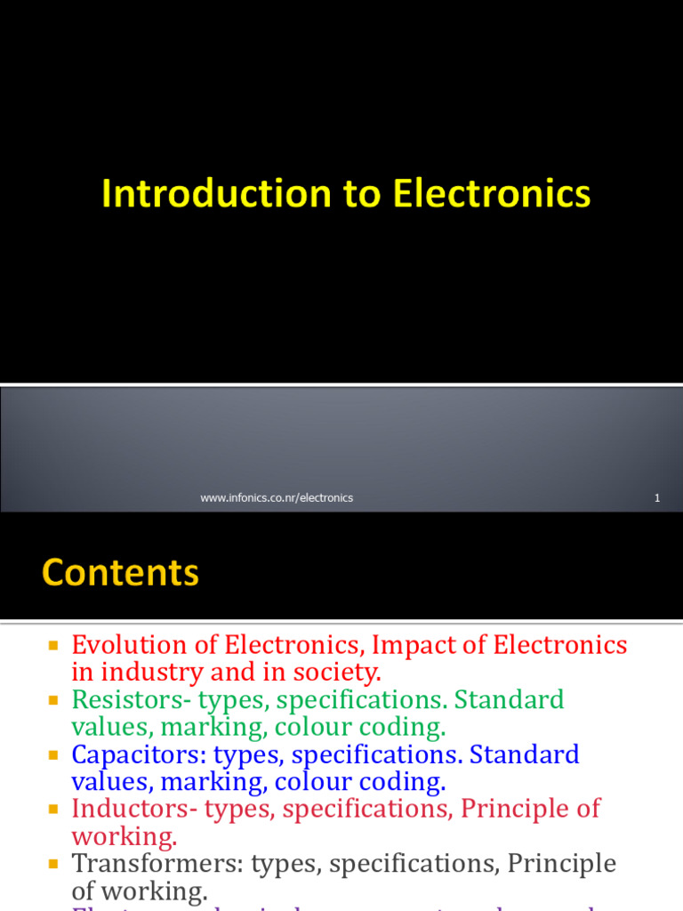 Introduction To Electronics | PDF | Capacitor | Resistor