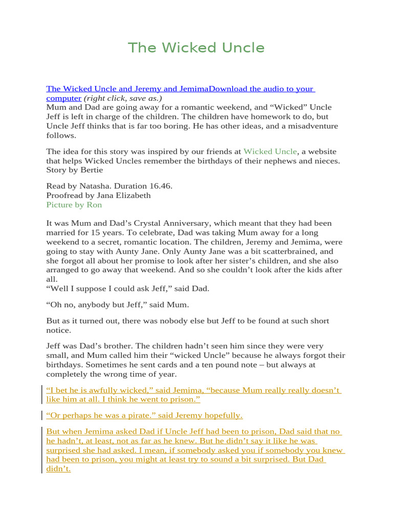 The Wicked Uncle | PDF | Gun