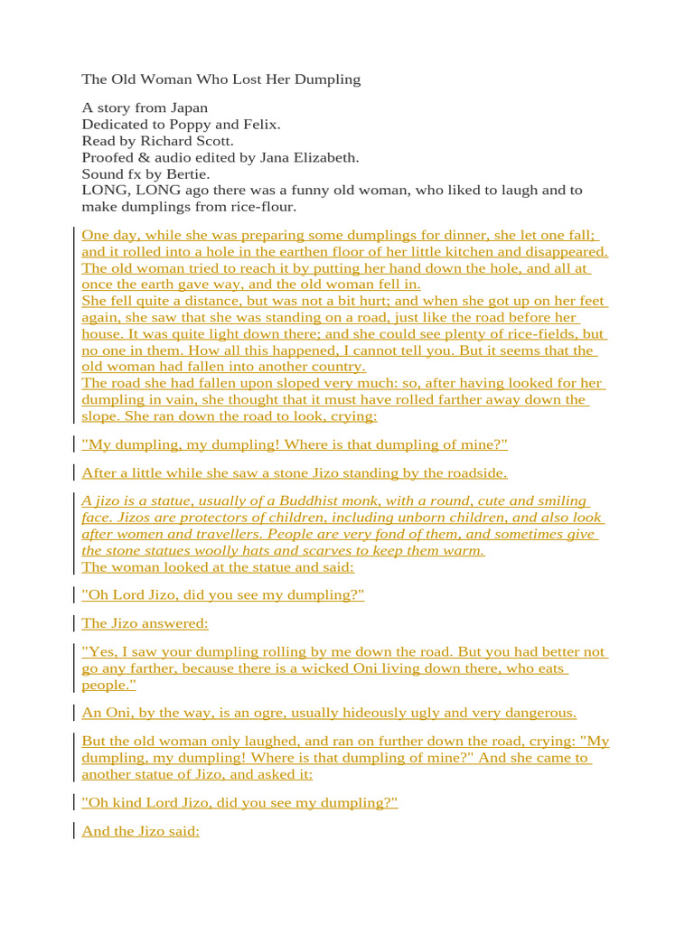 The Dumpling and the Oni's Kitchen | PDF