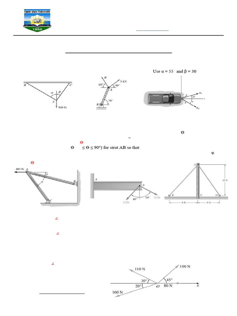 Engineering Statics Problem Set | PDF