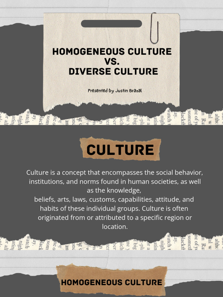 Understanding Homogeneous vs. Diverse Cultures | PDF