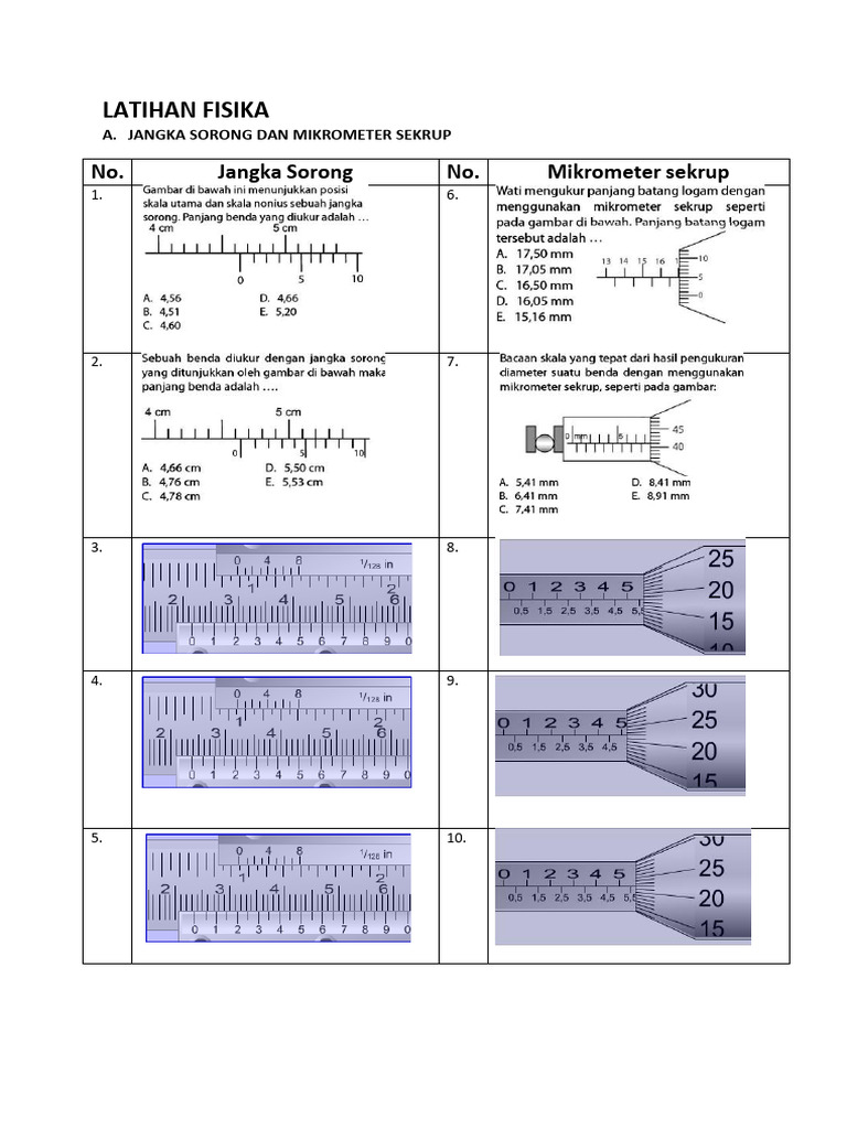 latihan soal pengukuran dan angka penting | PDF