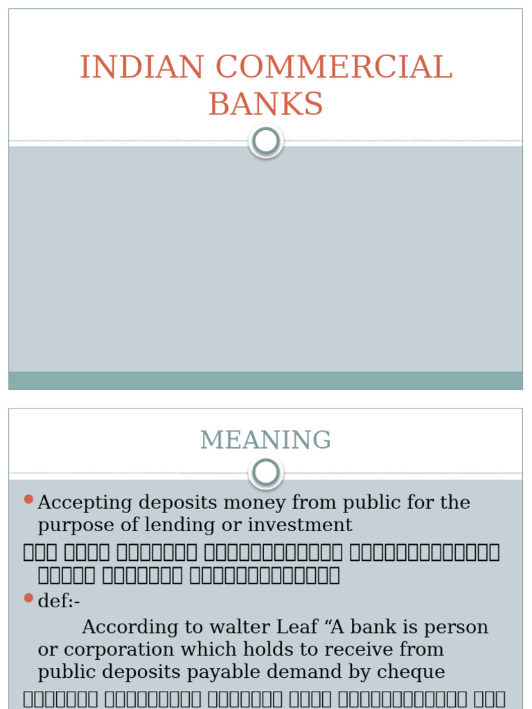 Commercial Banks in India: Functions & Types | PDF | Banks | Investing