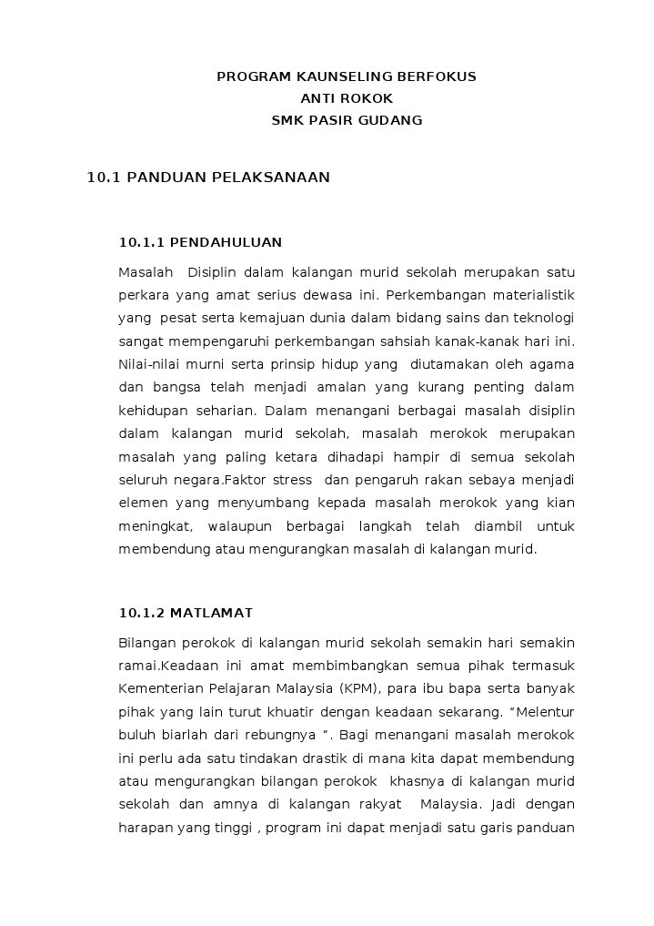 Program Kaunseling Berfokus Anti Rokok | PDF