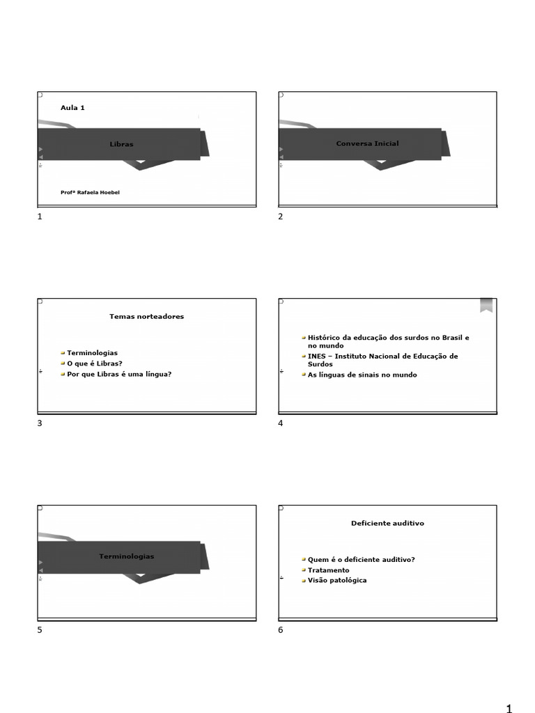 Slides Libras 1 (1) | PDF | Surdez | Linguagem de sinais