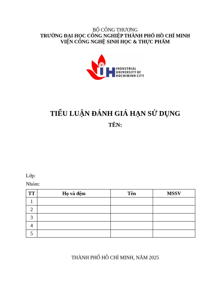 tiểu luận đánh giá hsd | PDF