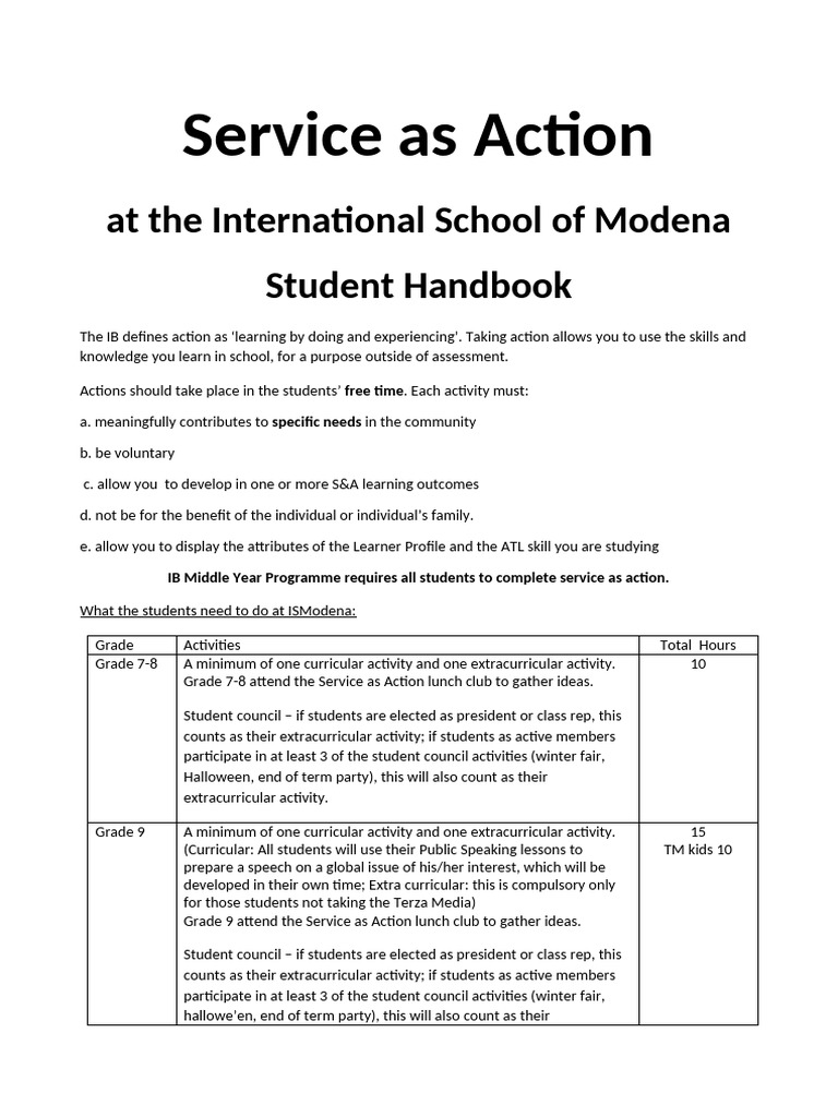 Service as Action Guidelines for ISModena | PDF | Learning | Cognition