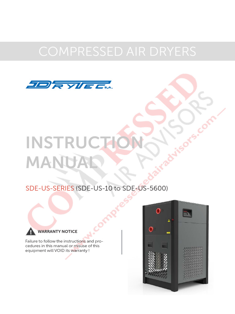 SDE US 10 - SDE US 5600 Manual | PDF | Clothes Dryer | Heat Exchanger