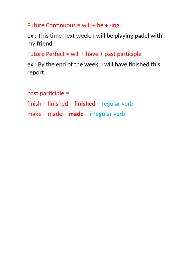 Future Continuous and Future Perfect | PDF