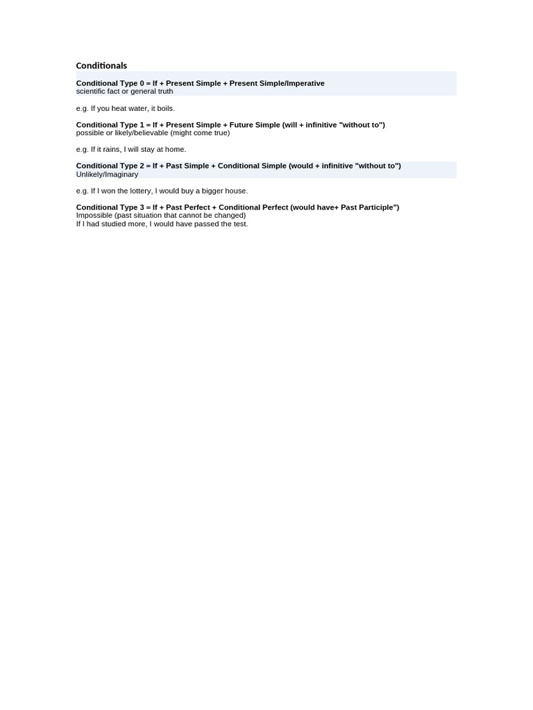 Understanding Conditional Sentences | PDF