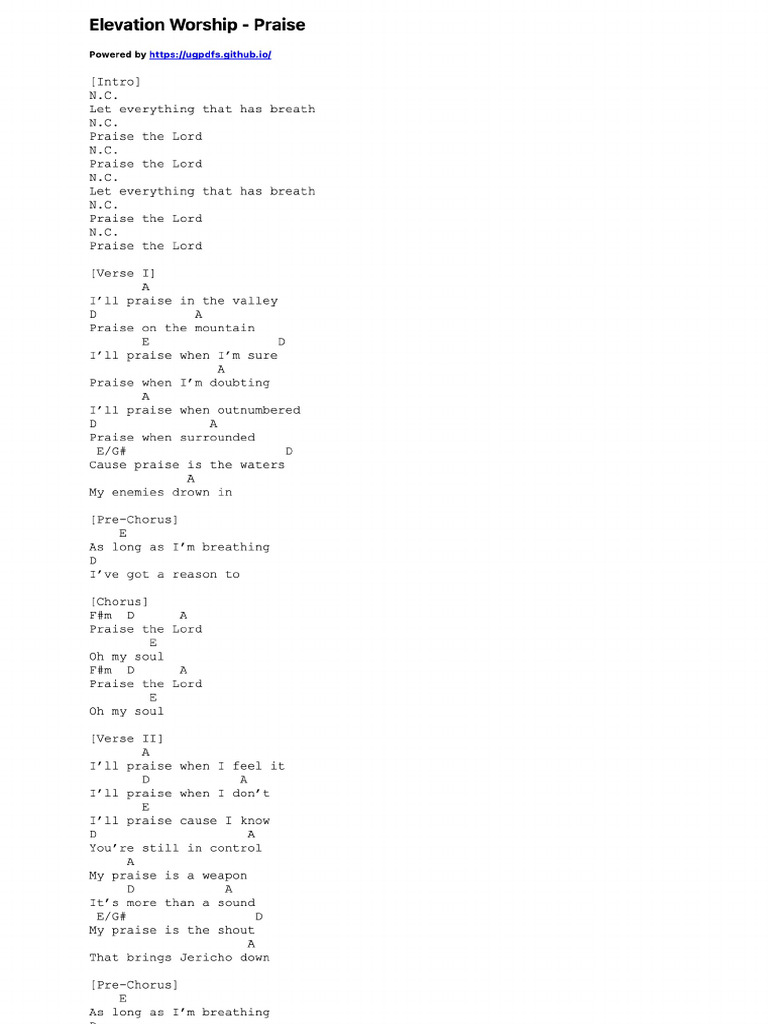 Elevation Worship - Praise | PDF