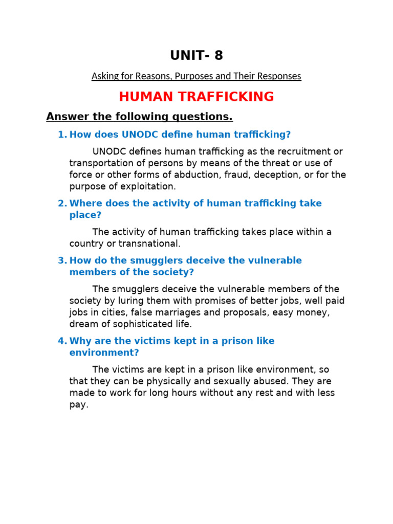 Understanding Human Trafficking Issues | PDF