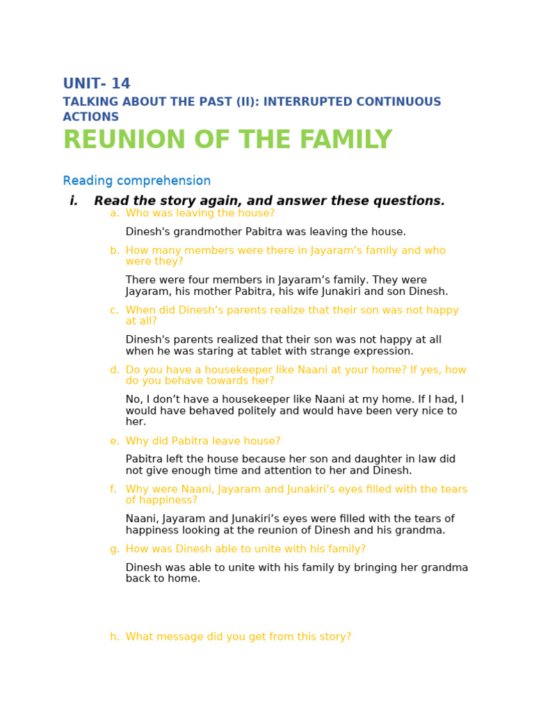 Unit 14 Eng | PDF | Grandparent