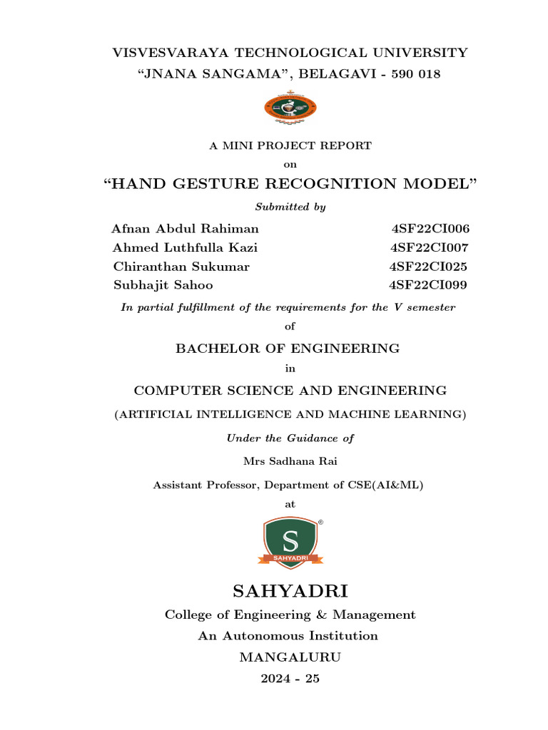 Mini Project Report Format | PDF | Machine Learning | Deep Learning