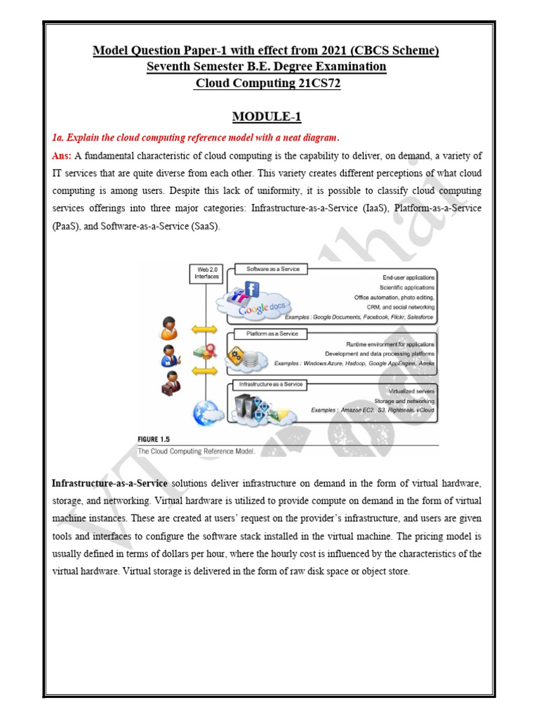 Model Question Paper Answers Cloud Computing | PDF | Cloud Computing ...