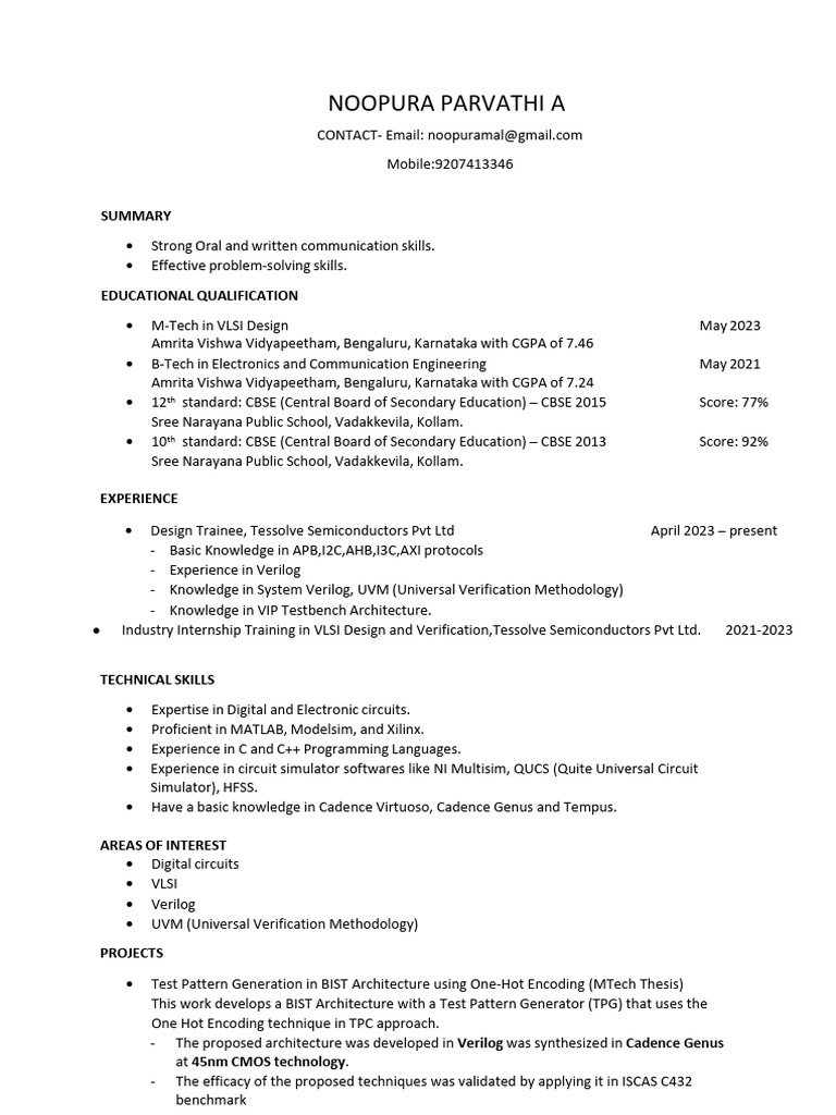 Resume Template Pdf Neuroimaging Computer Engineering