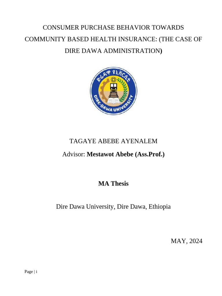 Thesis by Tagaye Abebe Ayenalem | PDF | Thesis | Logistic Regression