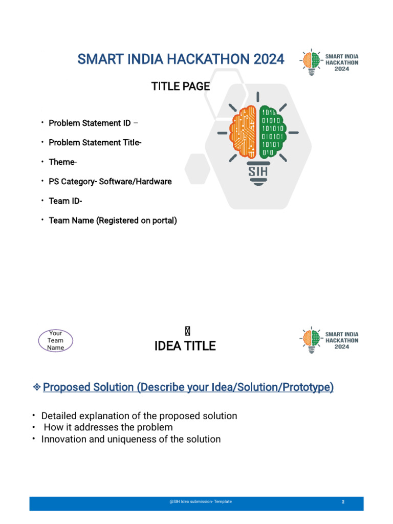 Smart India Hackathon 2024 Submission Guide | PDF