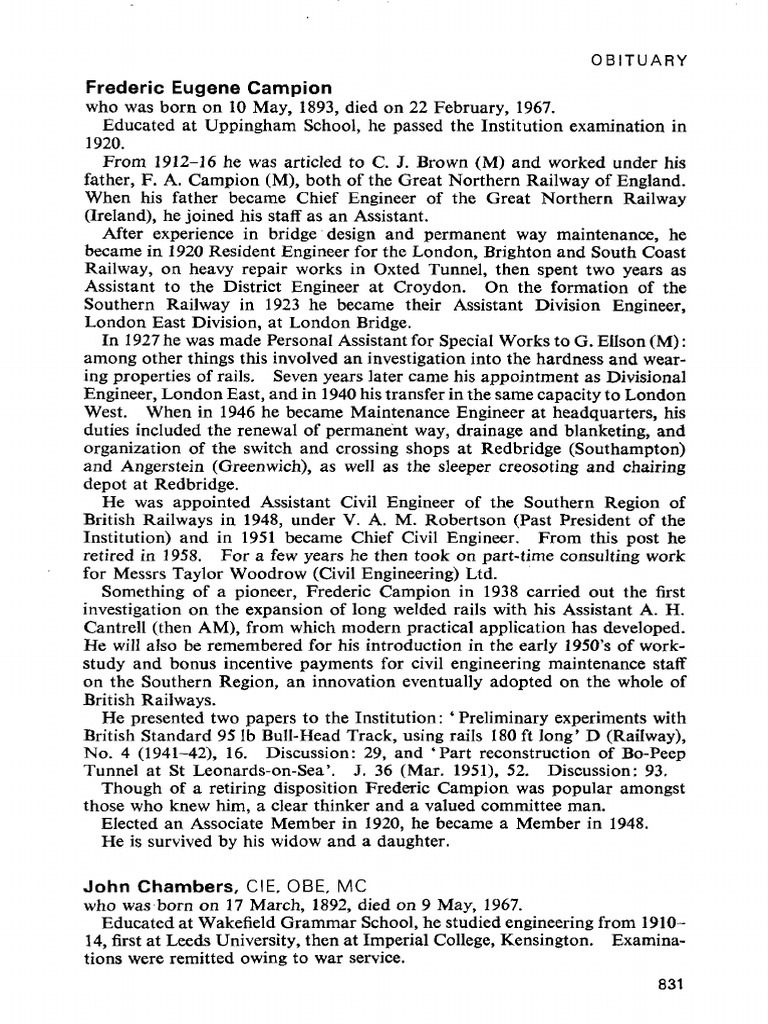 2015 Obituary John Chambers 1893 1967 | PDF | Engineering