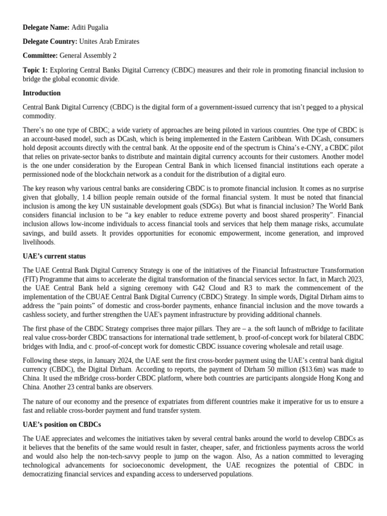 UAE's CBDC Strategy for Financial Inclusion | PDF | Financial Inclusion ...