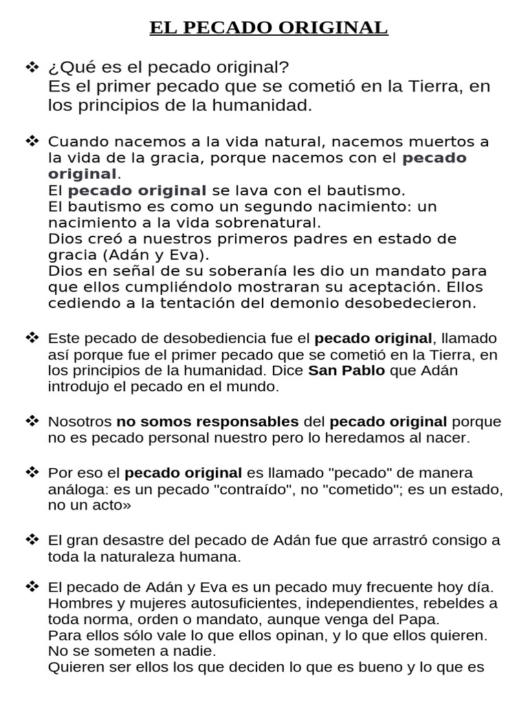 El Pecado Original Pdf El Pecado Original Pecado