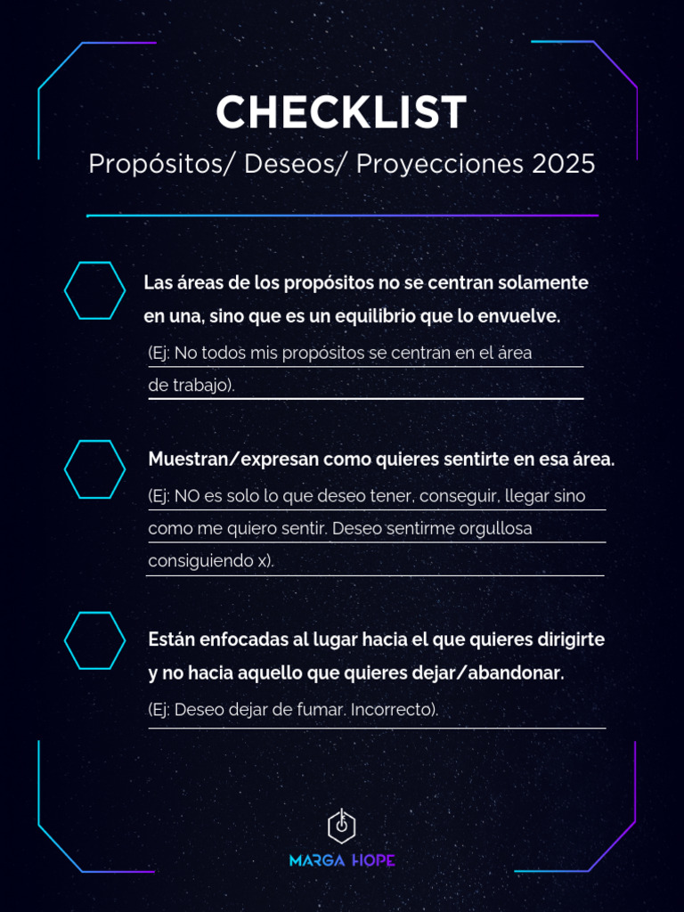 CHECKLIST 2025 - Marga Hope | PDF