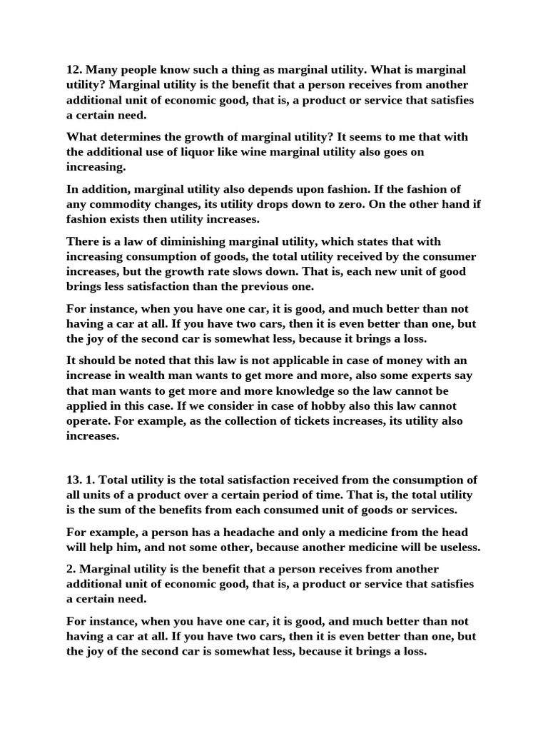 111111111111111111111111 | PDF | Utility | Marginal Utility