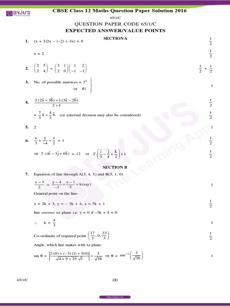 CBSE Class12 Maths Question Paper Solution 2016 Set 2 | PDF | Geometry | Elementary Mathematics