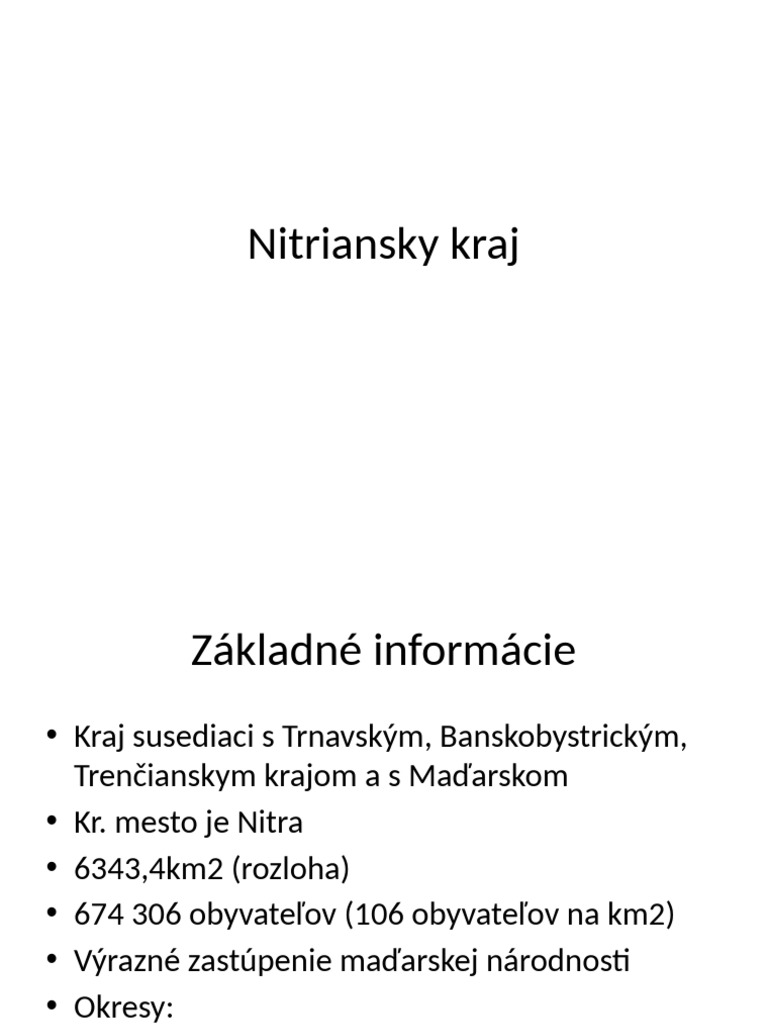 Nitriansky Kraj | PDF