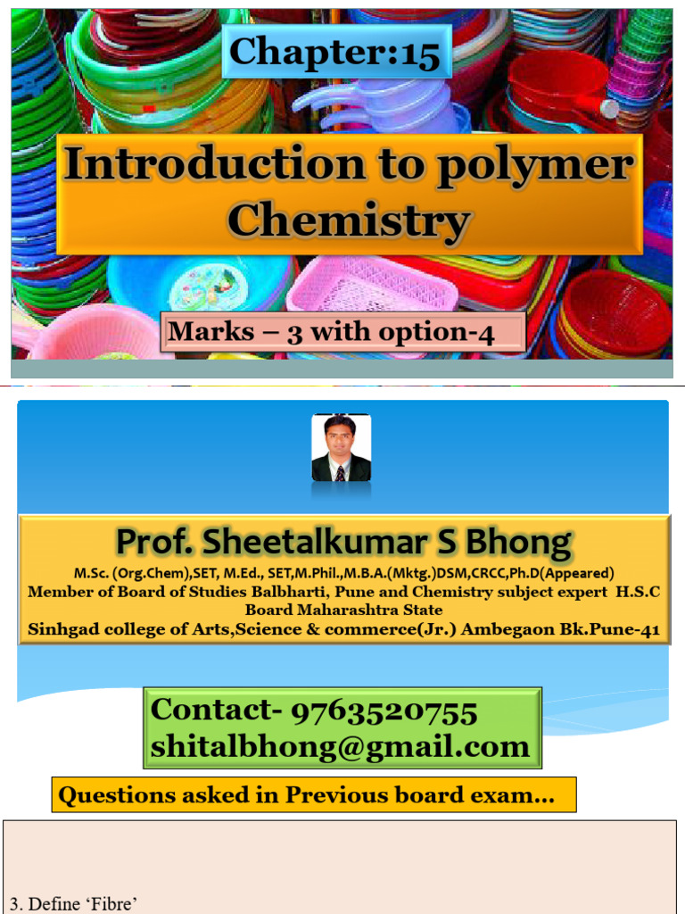 P Introduction To Polymer Chemistry | PDF | Polymers | Polymerization
