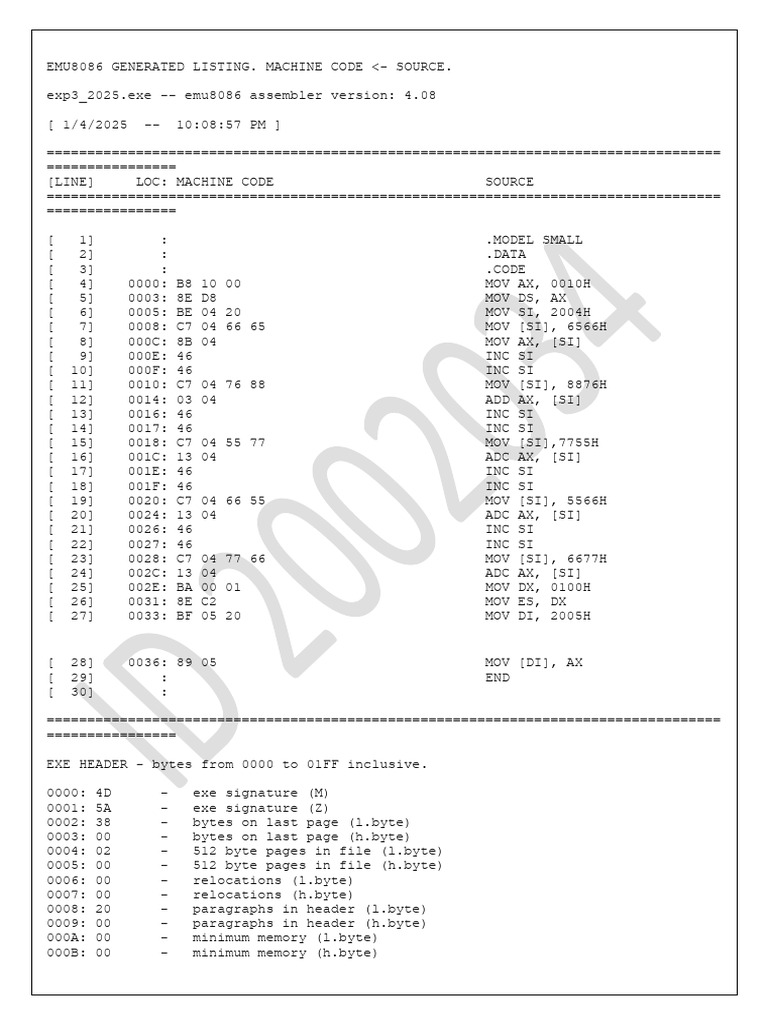 exp3 & 4_2025_machine_code | PDF