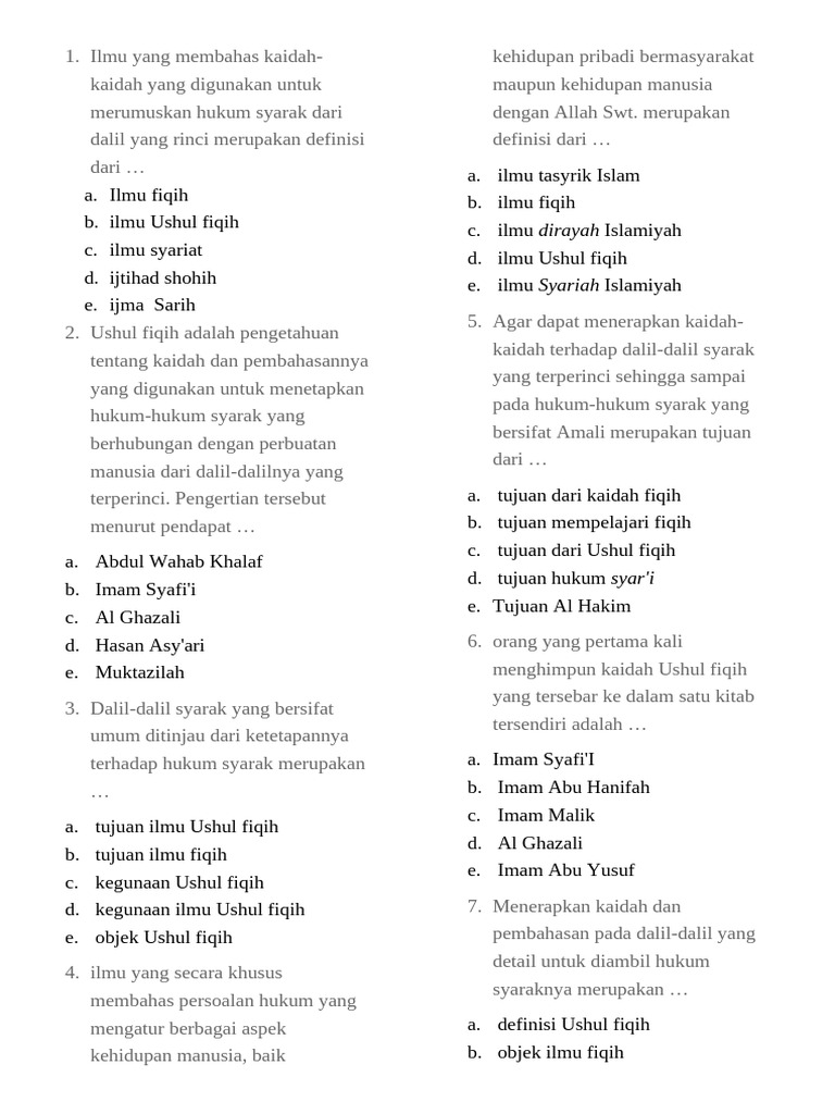 Latihan Soal Fiqih 12 | PDF