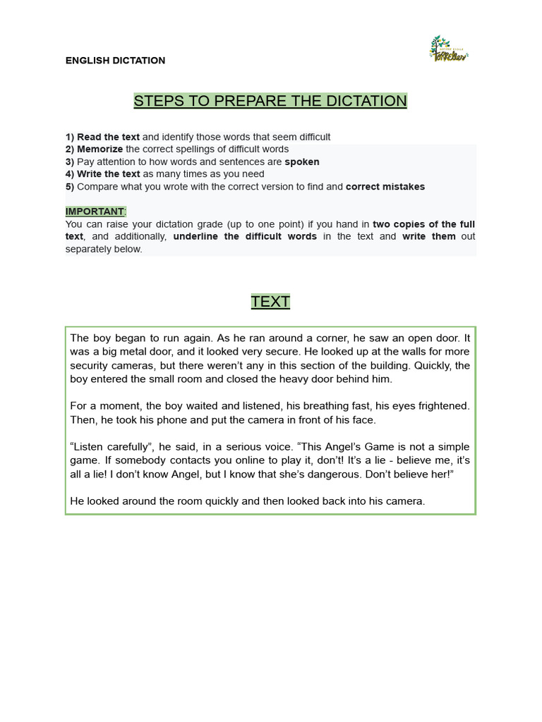 English Dictation | PDF
