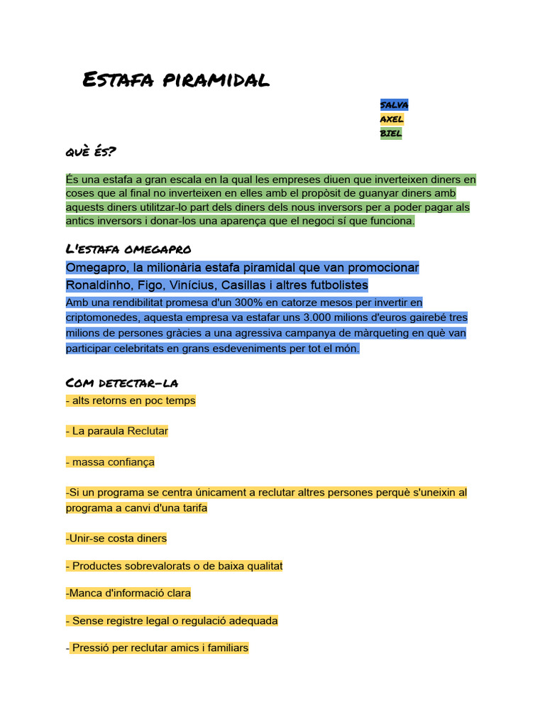 Estafa Piramidal | PDF