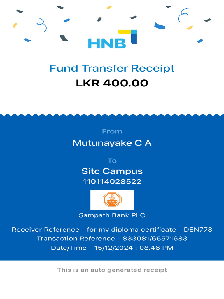 HNB_Transfer_Receipt_15_12_2024_08_46_PM | PDF