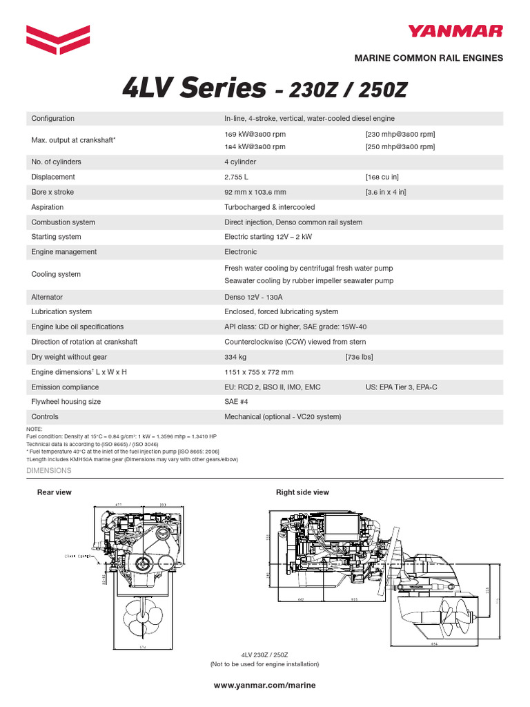 Yanmar 4LV Marine Common Rail Engines | PDF | Diesel Engine | Engines