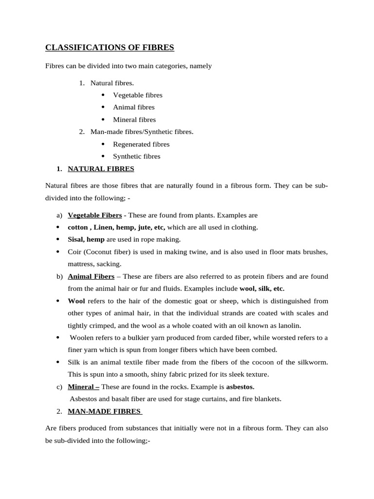 Group 5 Classifications of Fibres | PDF | Textiles | Wool