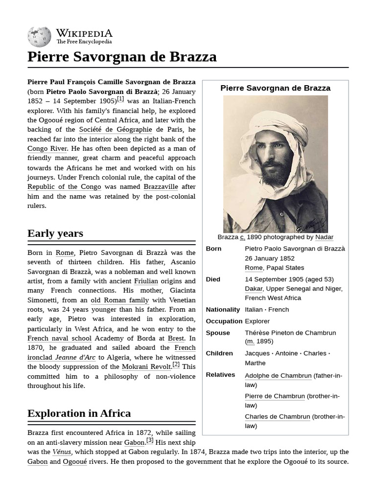 Pierre Savorgnan de Brazza | PDF